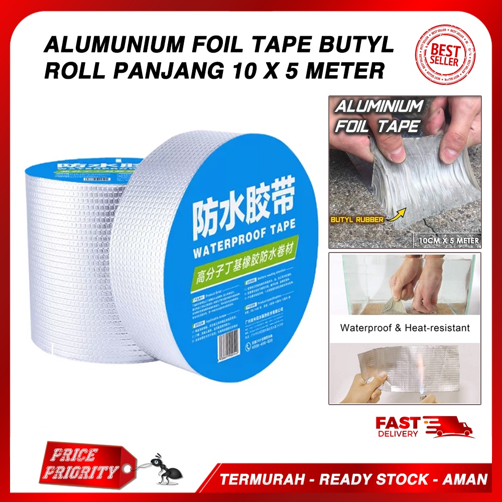 Aluminum Foil Tape Butyl Anti Hot Water Aluminum Duct Tape Gutter Glue ...