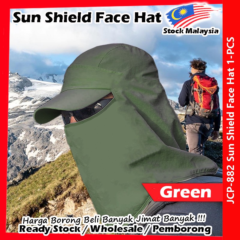 Sun Shield Face Hat / UV Sport Hat / Topi Jepun Soldier / Fishing Hat ...
