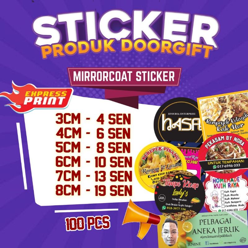 (100pcs) Sticker Label.Sticker Produk/Sticker Label Produk/Sticker ...