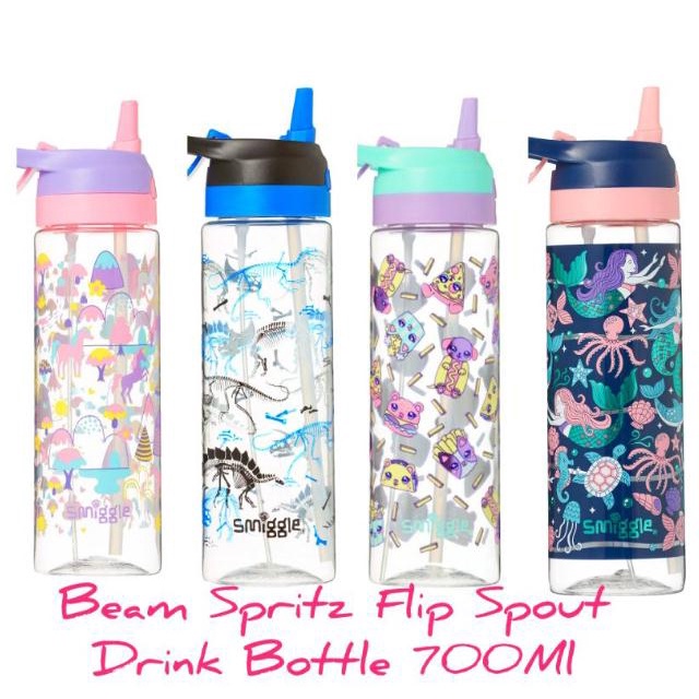 Smiggle Glee Flip Top Spritz Drink Bottle 700Ml Sport Bottle easy to ...