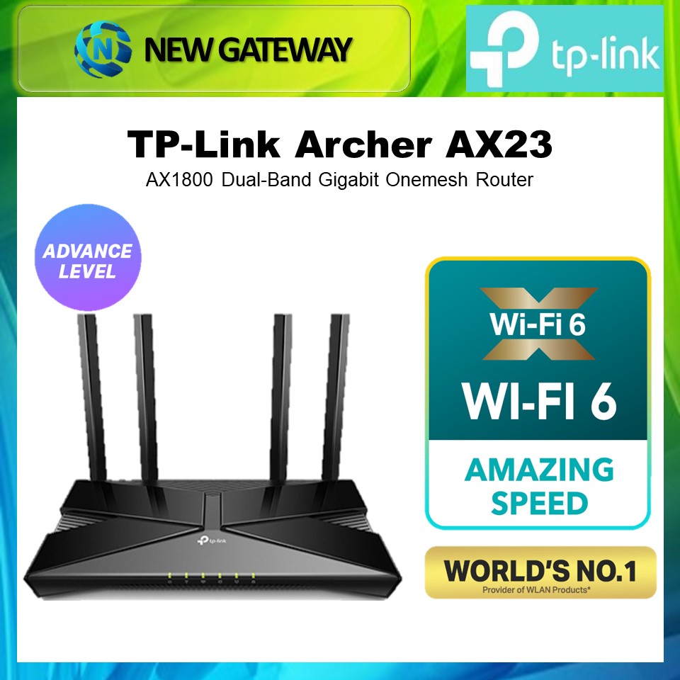 TP-LINK Wifi 6 AX1800 Router Dual Band One mesh Gigabit Wireless Archer ...
