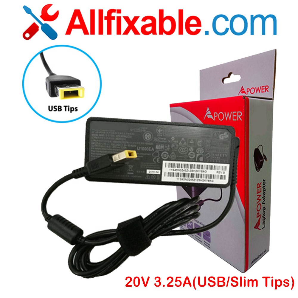 Lenovo IdeaPad S20-30 G41-35 20V 3.25A USB Slim Laptop Replacement Adapter | Shopee Malaysia