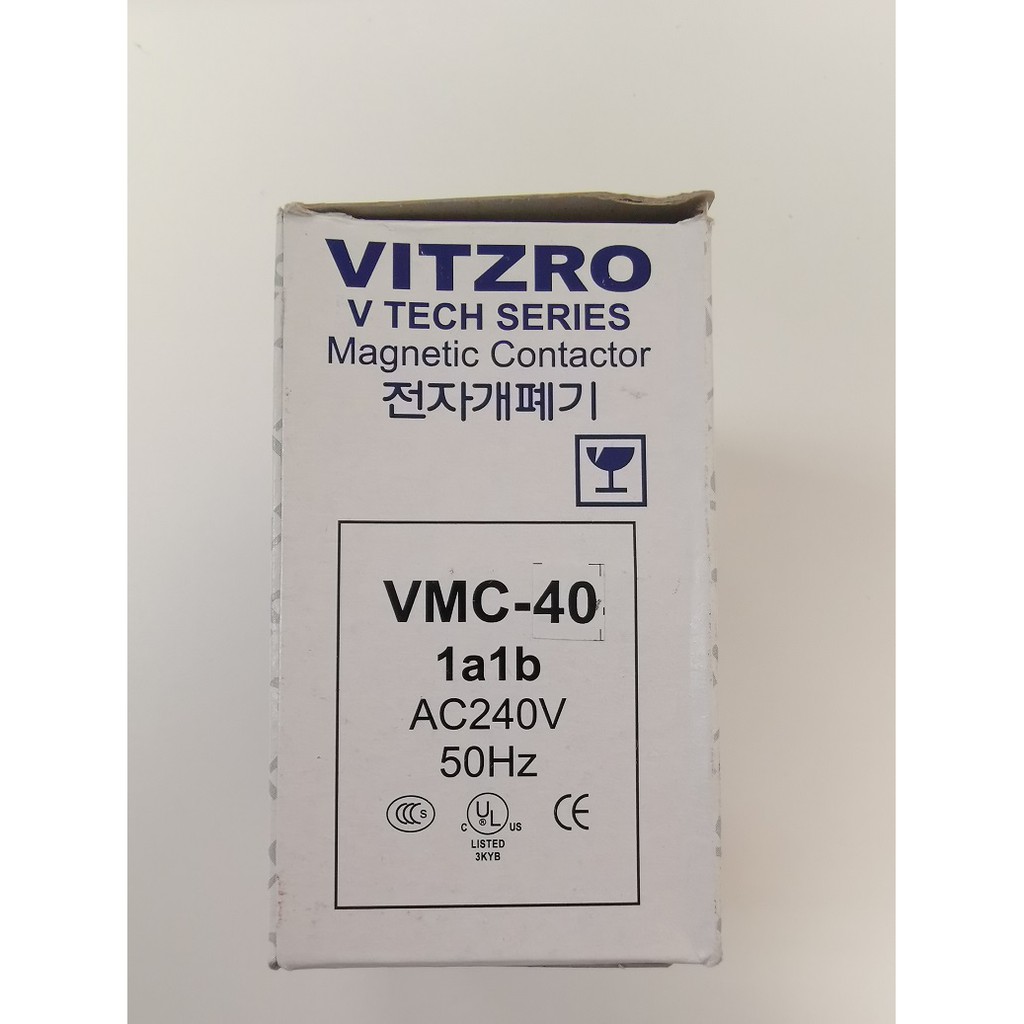 VITZRO VMC-40 40AMPS 18.5KW 25HP MAGNETIC CONTACTOR (KOREA) | Shopee ...