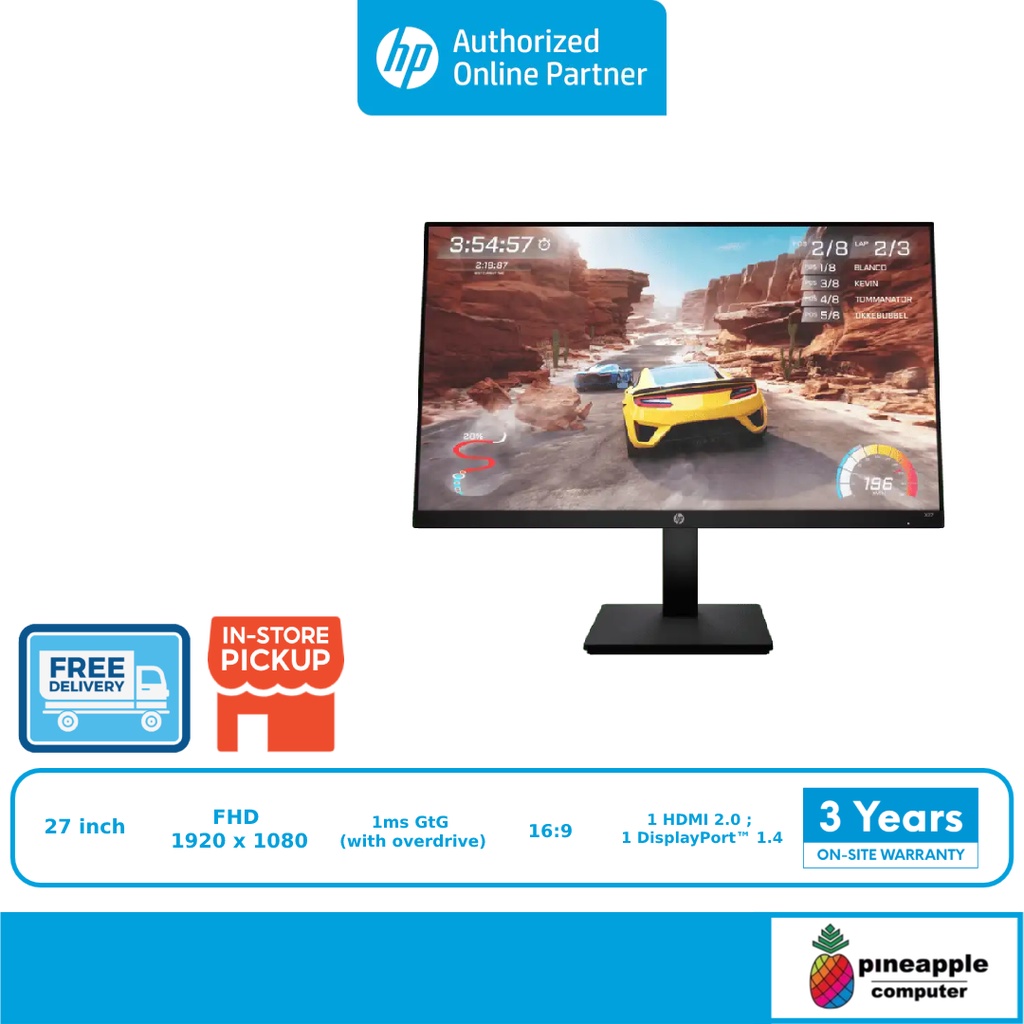 HP X27 FHD Gaming Monitor | 27" Inch | FHD (1920 x 1080) | IPS Display ...