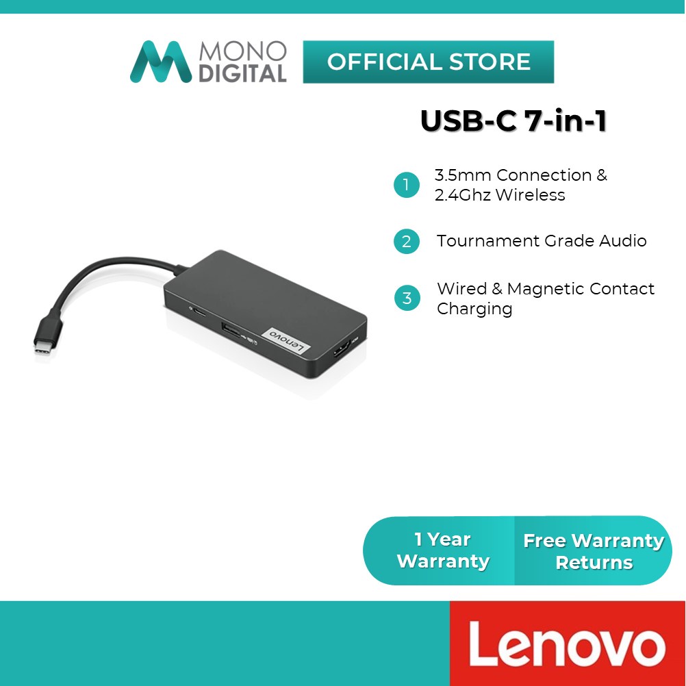 Lenovo USB-C 7-in-1 USB Hub - GX90T77924 | Shopee Malaysia