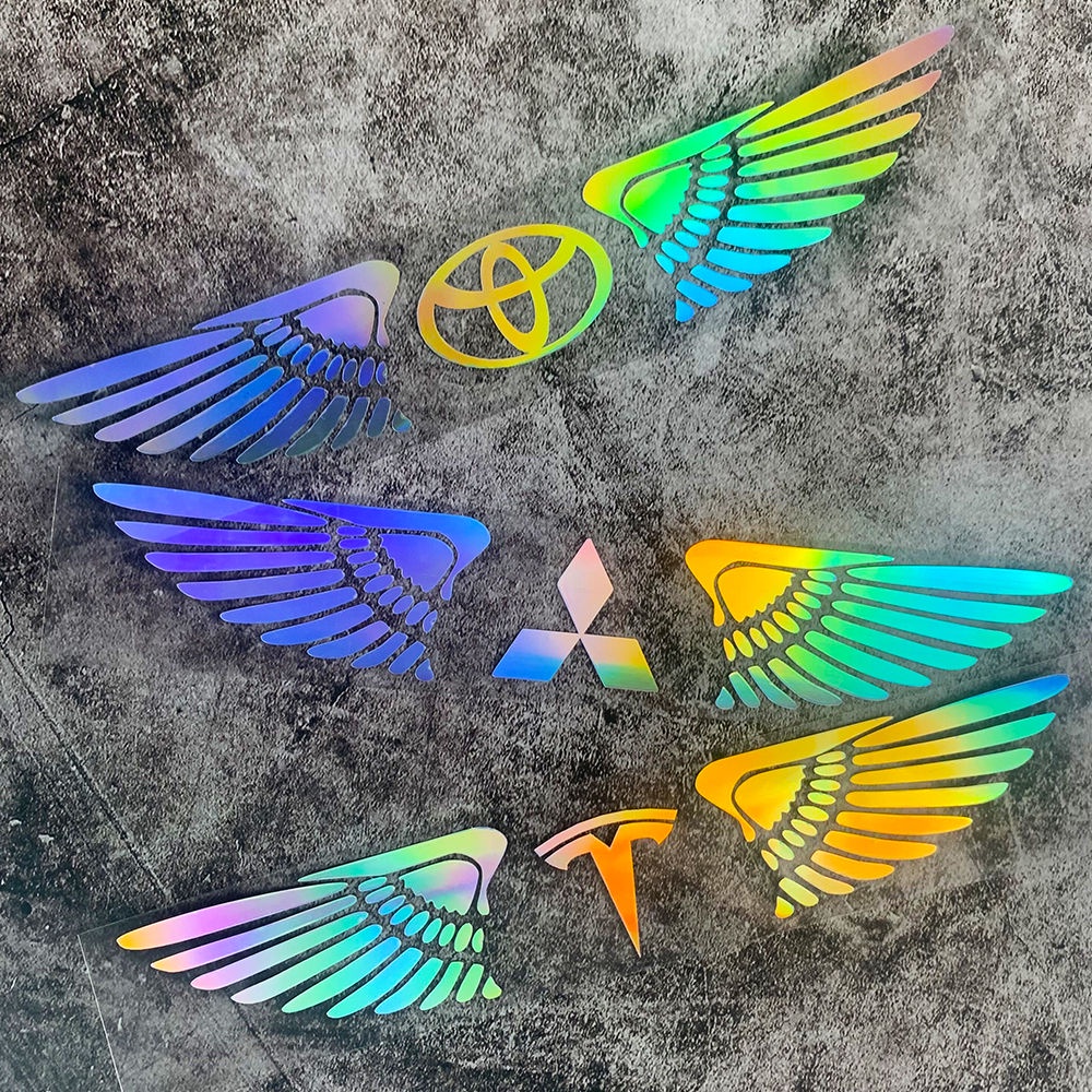 Reflective Decal Angel Wing Decorative Sticker According to Car Logo ...