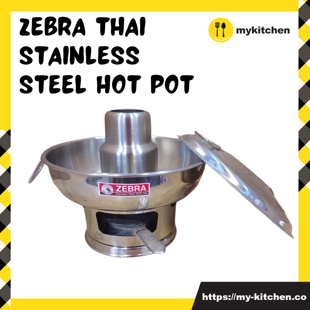 [MY KITCHEN] Thai Stainless steel ZEBRA Tomyam Pot / Aluminium Shabu ...