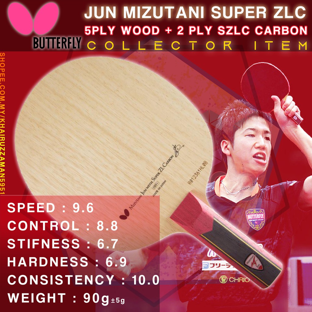 Butterfly Jun Mizutani Super ZLC (Genuine Product) | Kayu Ping Pong | Kayu Tenis Meja Butterfly ...