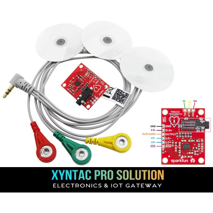 AD8232 Heart Rate Monitor Ecg Sensor Electrocardiogram Pulse ...