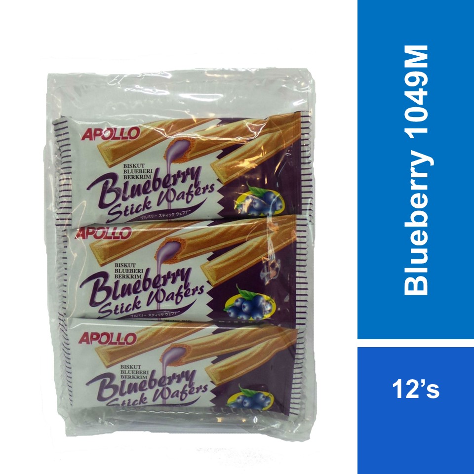 Apollo Blueberry Stick Wafer 1049M 12's | Shopee Malaysia