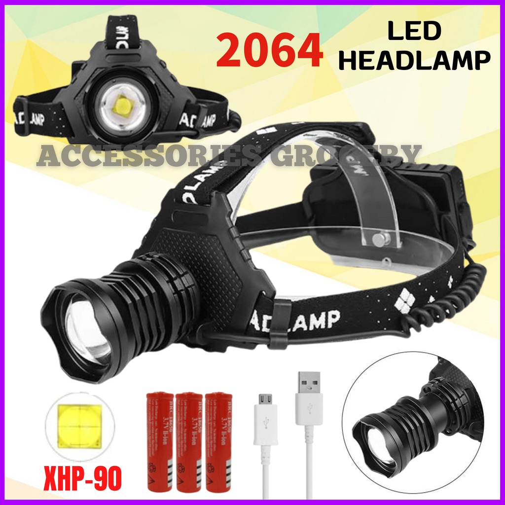 XHP90 2064 Led Headlight the Most Powerful Lamp Head Zoom 18650 Battery ...