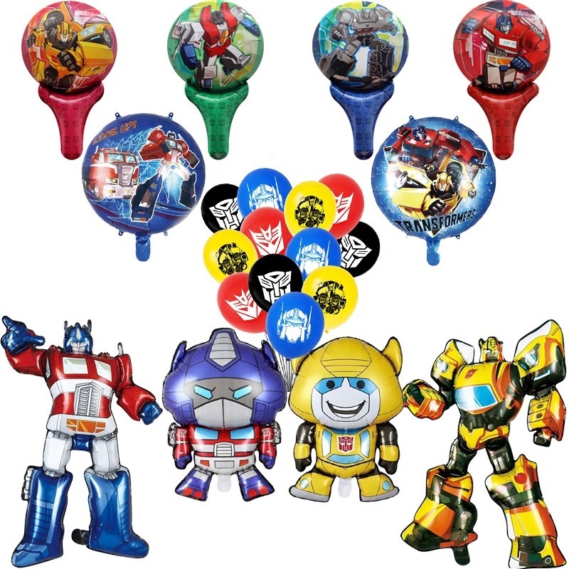 3D Transformers Optimus Prime Hornet Foil Balloon Cartoon Holding Stick ...