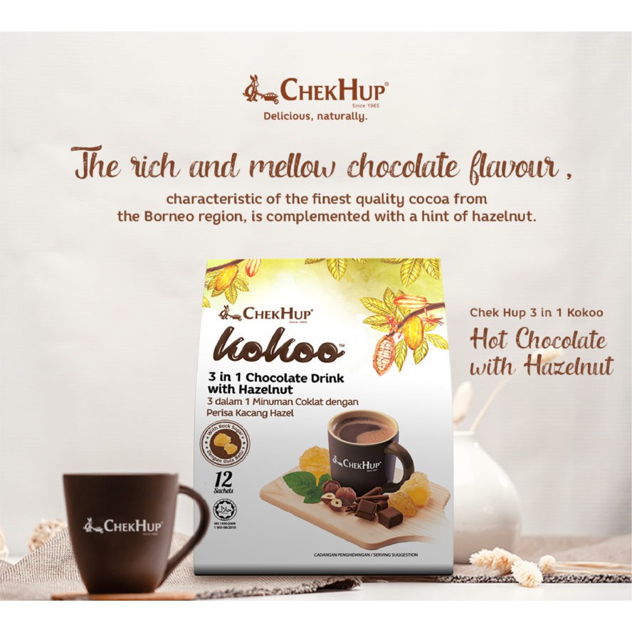 Chek Hup Kokoo 3in1 Chocolate Drink 40g x 12s , Peppermint 30g x 12's ...