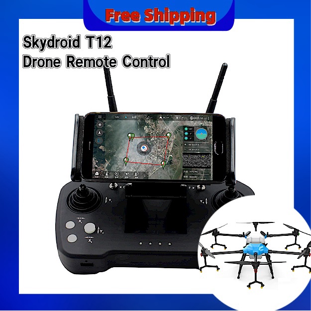 Skydroid T12 Four In One Remote Control + HD Mini Camera & 20km Digital Map Agriculture Drone ...