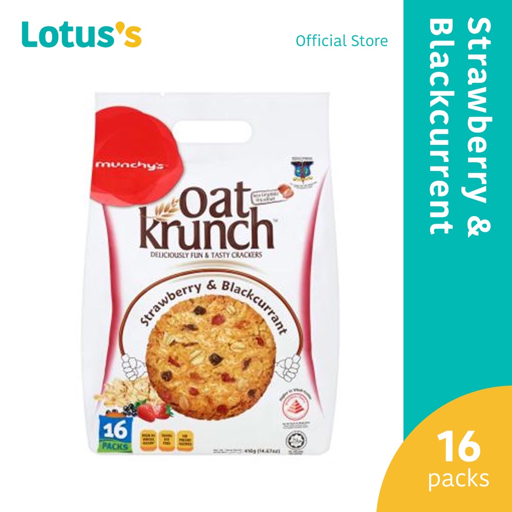 Munchy'S Oat Krunch Strawberry & Blackcurrant Crackers 16 Packs X 3Pcs ...