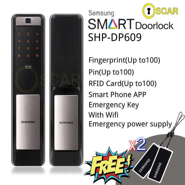 Samsung SHP-DP609 New Push & Pull Smart Door Lock /Digital Lock ...
