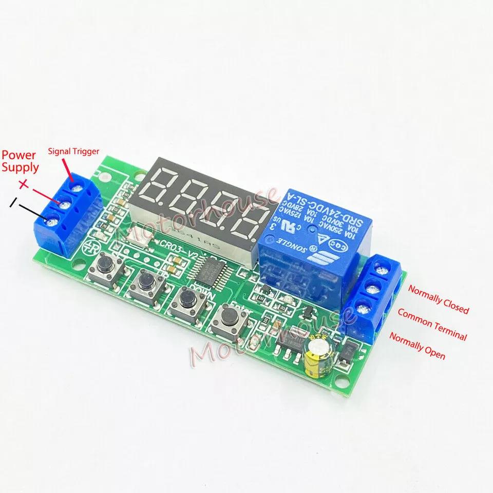 DC 5V/12V/24V LED Digital Multifunction Delay Module Turn On/off Timing Cycle Timer Relay ...