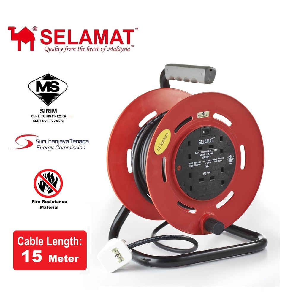 Selamat Industial Type Extension Cable Reel (15m/24m/40m) Kilang/Direct ...