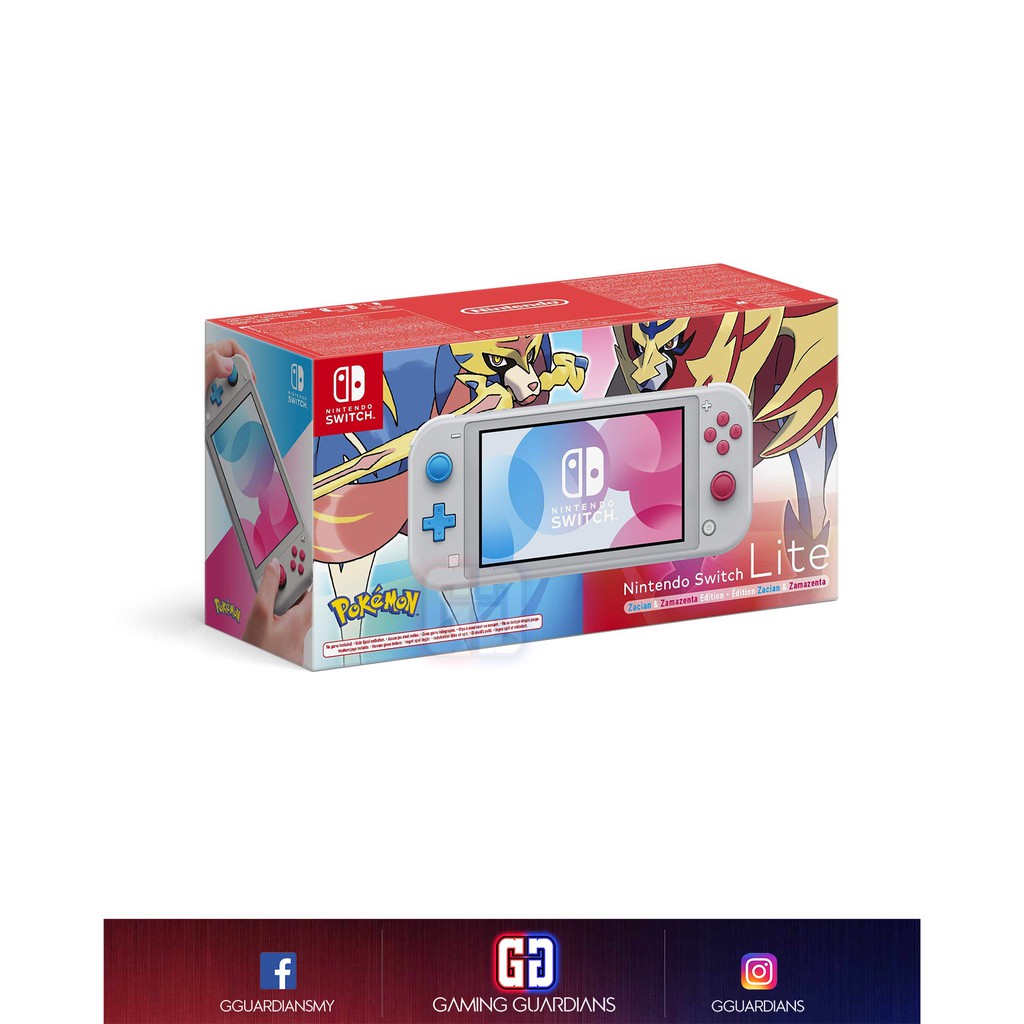Nintendo Switch Lite Console Pokemon Sword & Shield Zacian and ...