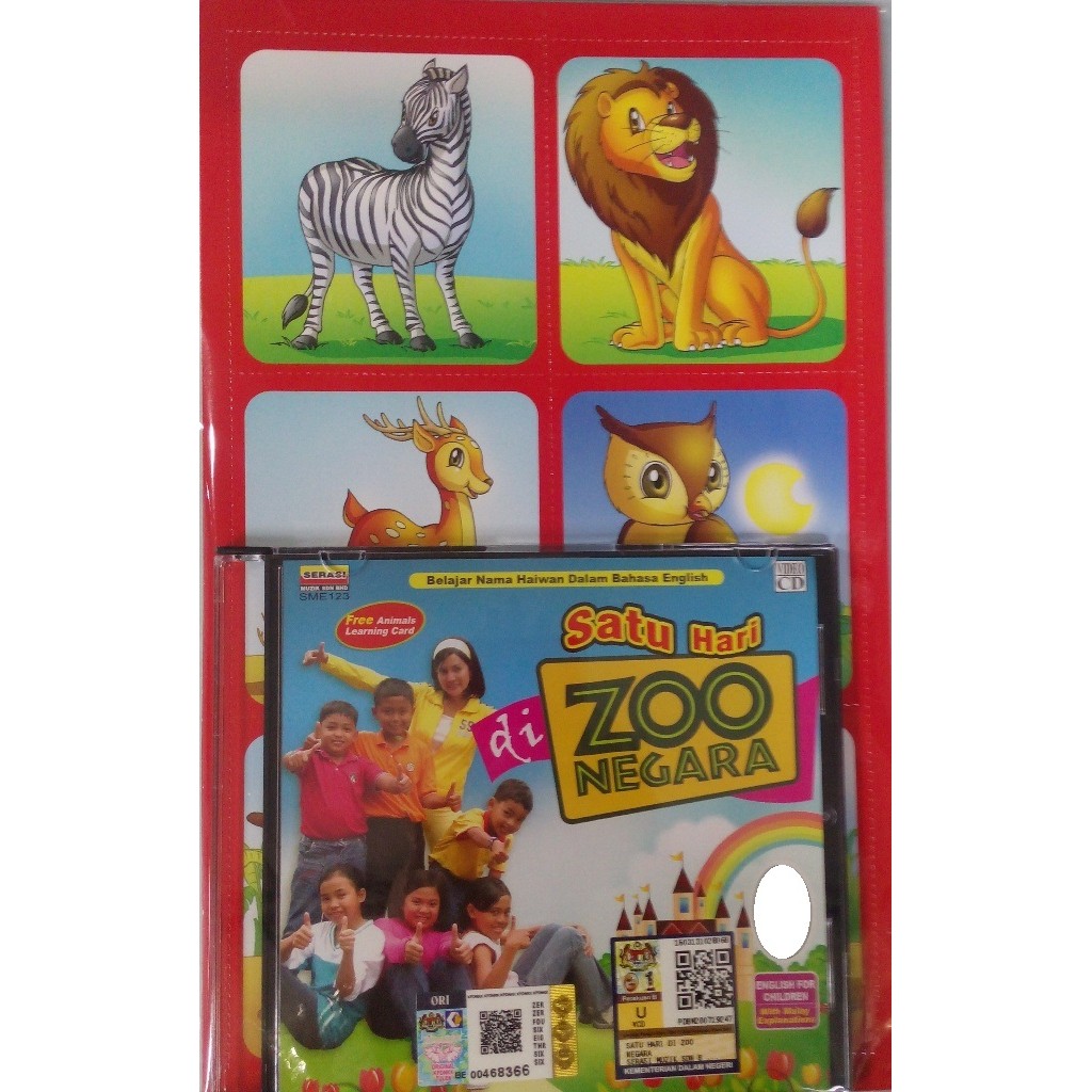 Satu Hari Di Zoo Negara VCD With Animals Learning Card | Shopee Malaysia