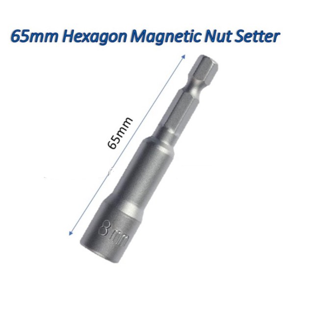 Magnetic Nut Setter/Drill Hex Nut Setter/Kunci Screw Bumbung Atap 8mm （45mm ＆ 65mm） | Shopee ...