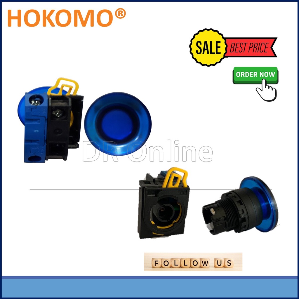 HOKOMO Push Button Switch 22MM Illuminated Mushroom Type Push Button ...