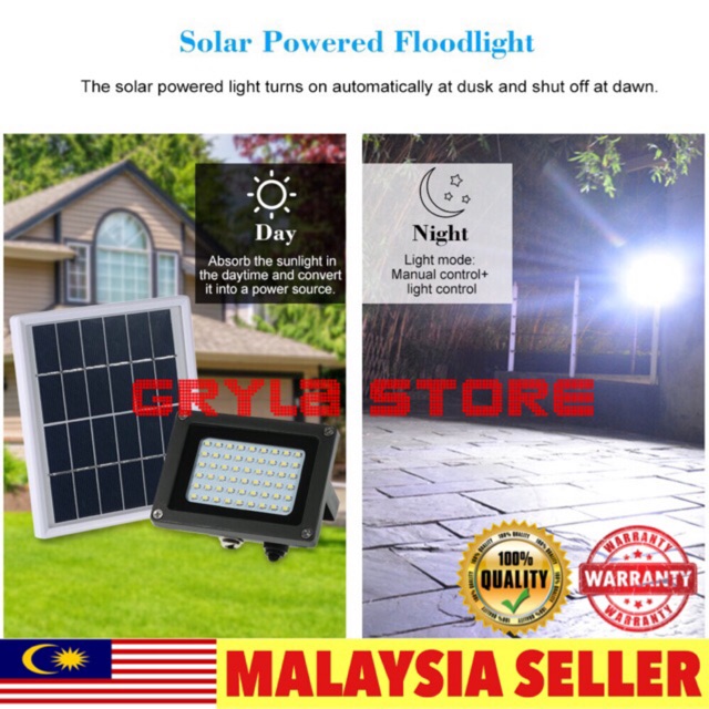 SOLAR FLOOD LIGHT LED SPOTLIGHT HIGH QUALITY! | Shopee Malaysia