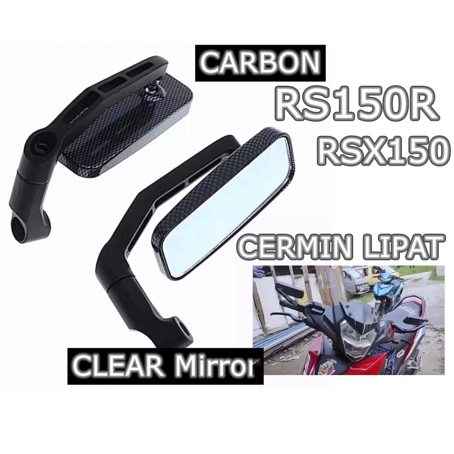 RS150R Side Mirror Alloy Segi Empat Lipat Cermin Motor RSX150 RSX ...