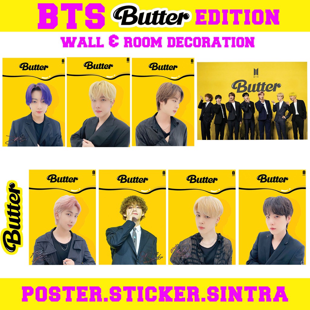 BTS BUTTER POSTER SINTRA WALL DECORATION BORDERLESS FRAME | Shopee Malaysia