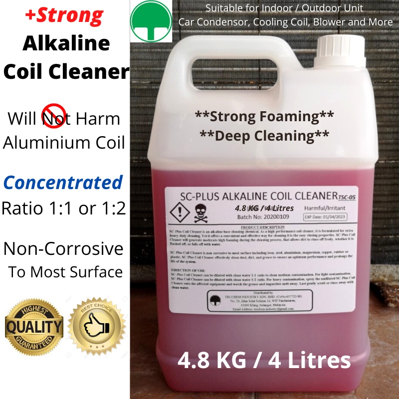 4.8KG / 4L SC Plus Alkaline Coil Cleaner Aircond Chemical Red 4.8KG 4 ...