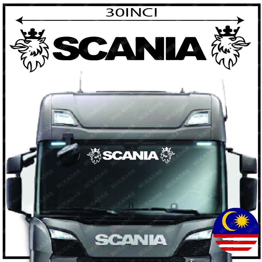 [READYSTOCK]SCANIA Lorry Truck Windscreen Sticker Decal Cab Window ...