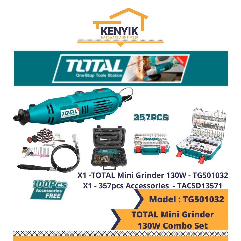 TOTAL Mini Grinder 130W (TG501032) | Shopee Malaysia