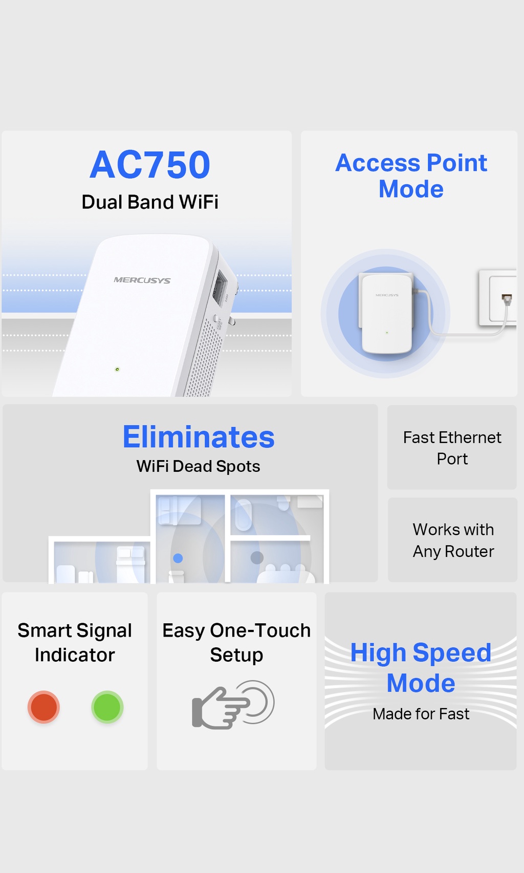 Mercusys (By TP-Link) ME20 AC750 Dual Band 5GHz+2.4GHz Wireless WiFi ...