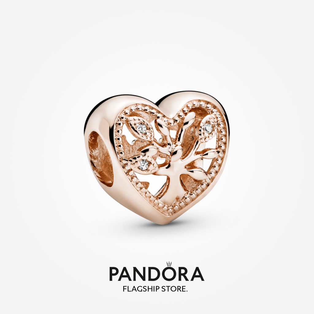 Pandora 14k Rose Gold-Plated Openwork Family Tree Heart Charm | Shopee ...