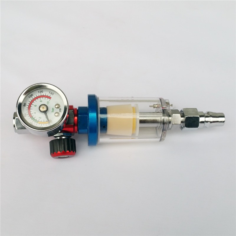 Scratch Spray Gun Air Regulator Gauge & In-line Water Trap Filter Tool ...