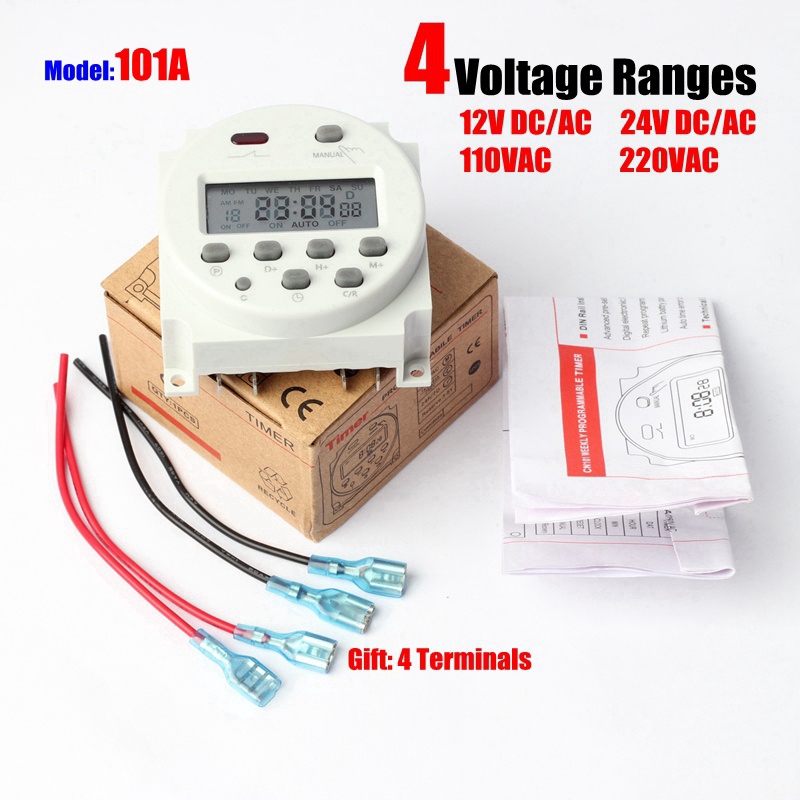 12 24 110 220V Microcomputer Timer Kitchen Digital LCD Electronic Time ...