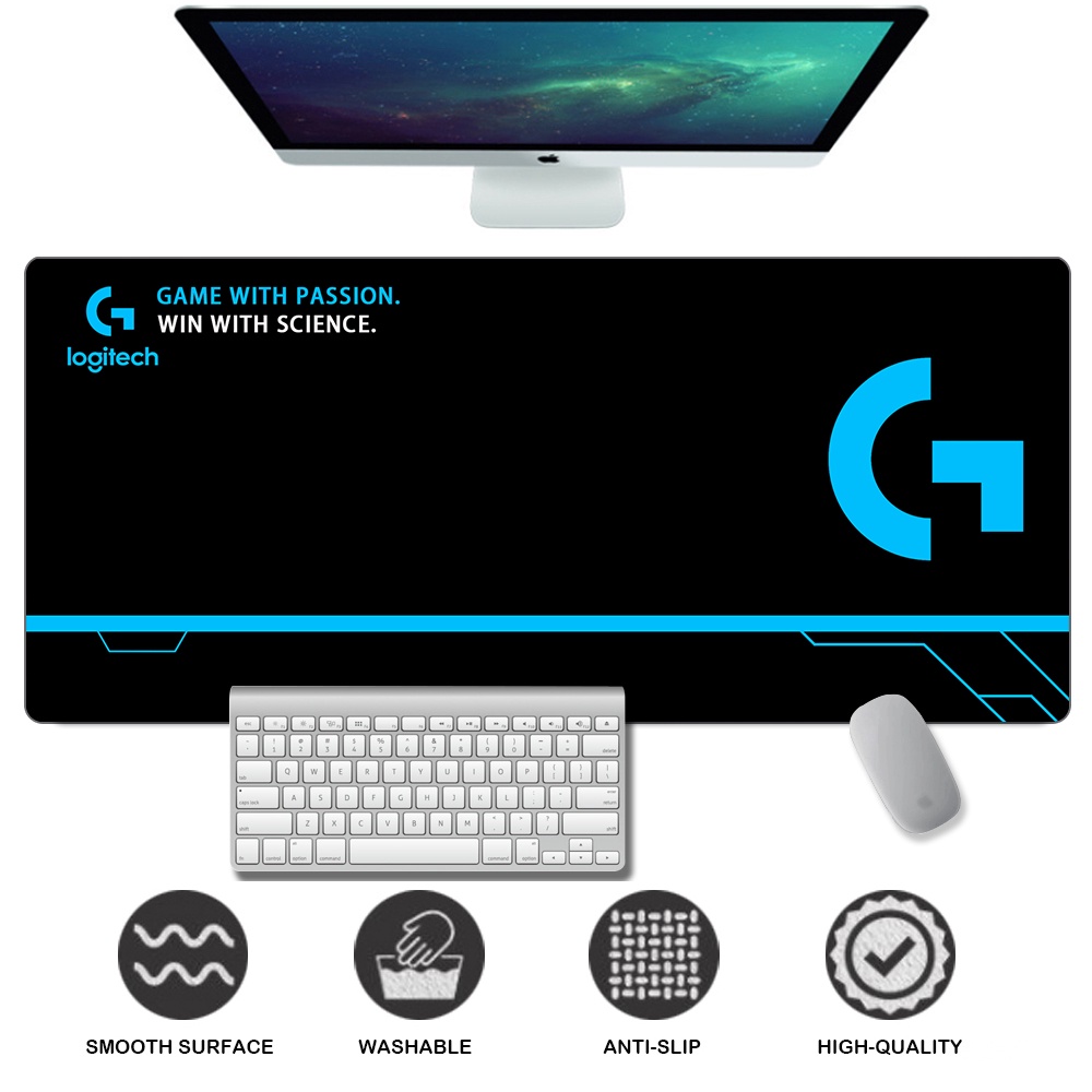 Logitech Mousepad Extended Mousepad Large Gaming Mouse pad Stitched ...