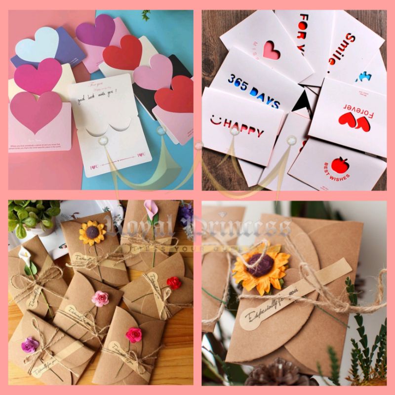 Card Gift Dried Flower Card Wish Card Love Greeting Card Kad Ucapan ...