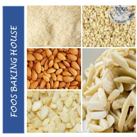 100G Ground Almond Nibs l Flakes l Silvered Whole Badam Cincang Size 25 ...