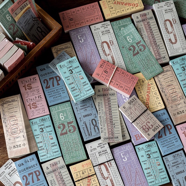 Vintage Bus Ticket Memo( 12 options) | Shopee Malaysia