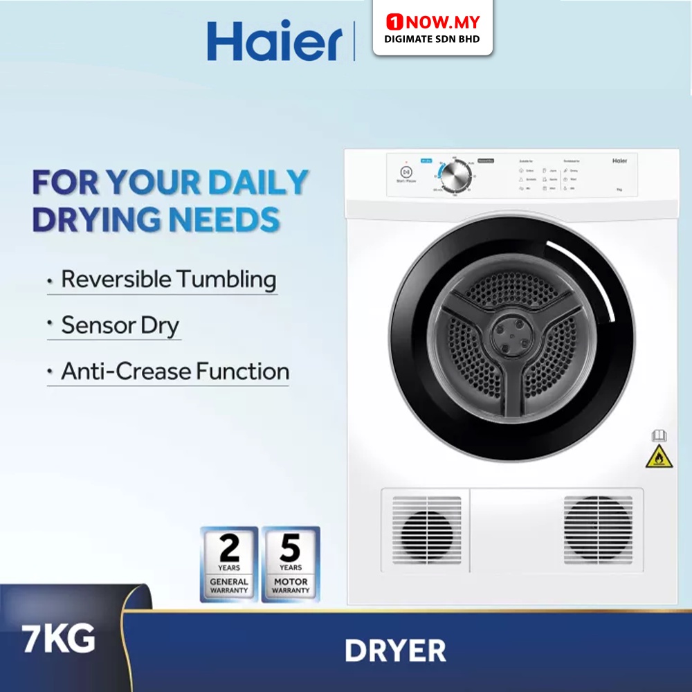 HAIER 7kg Vented Reversible Dryer HDV70A1 (Without Display Panel ...