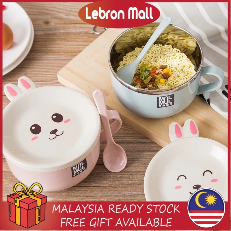 LEBRON Cute Cartoon Stainless Steel Bowl Kitchen Large Soup Noodle Rice ...