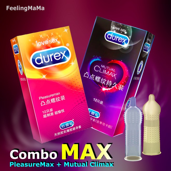 [Private Packaging] Durex Mutual Climax + Pleasuremax Combo Delay Dotted Ribbed Condom Kondom ...