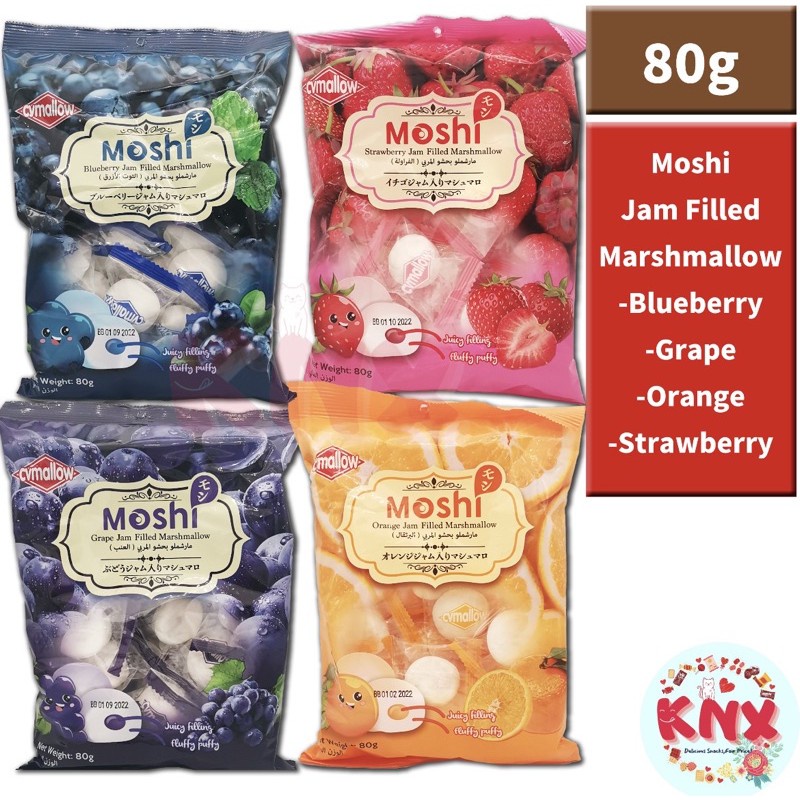 80g CVMallow Moshi Marshmallow Filled with Blueberry / Grape / Strawberry / Orange Jam HALAL ...