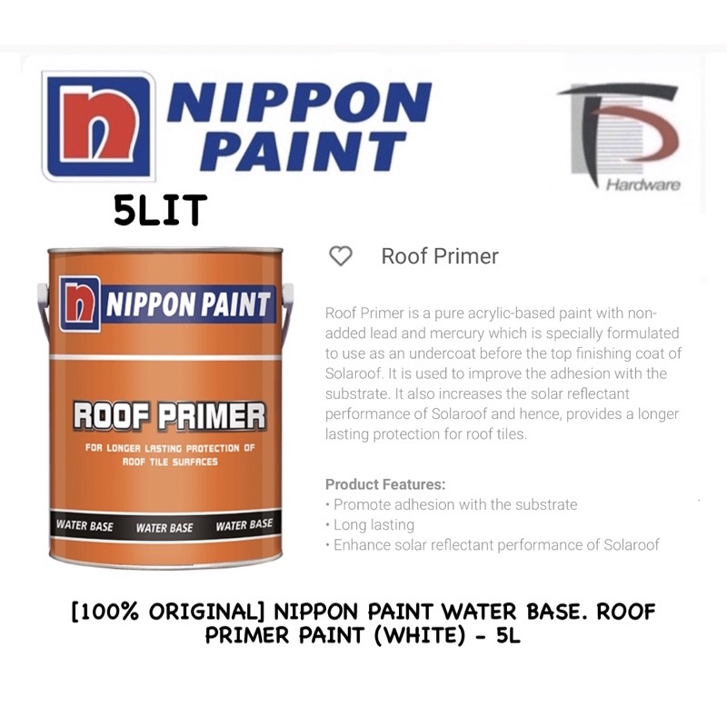[100% ORIGINAL] NIPPON PAINT WATER BASE ROOF PRIMER UNDERCOAT PAINT ...