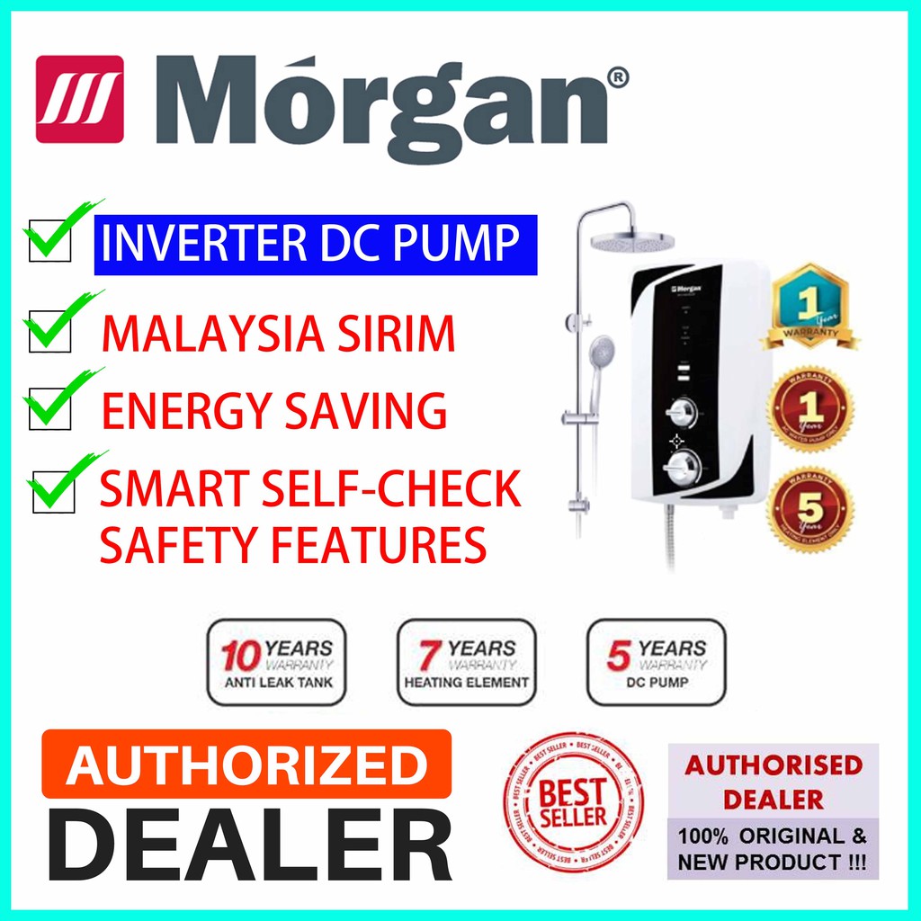 MORGAN MIS-NB3660P INSTANT WATER HEATER WITH DC PUMP AND RAIN SHOWER ...