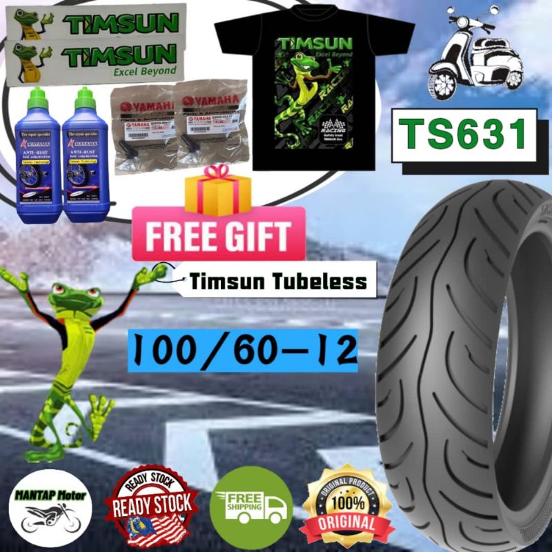 TIMSUN Tayar Tubeless TS631 tahun2022 🔥FREE GIFTS🎁 100 60 12 | Shopee ...
