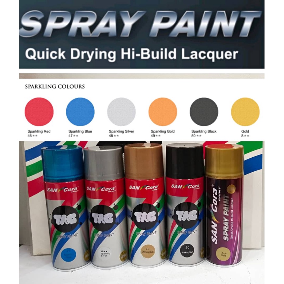 SANCORA SPRAY PAINT 400ML (SPARKLING/NEON COLOUR) / {[****NEW ...