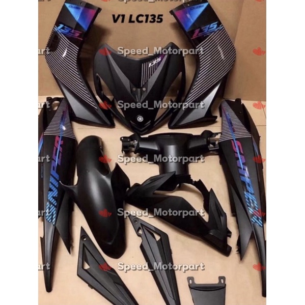 HLD COVER SET LC135 V1 SNIPER RAINBOW MATT BLACK | Shopee Malaysia