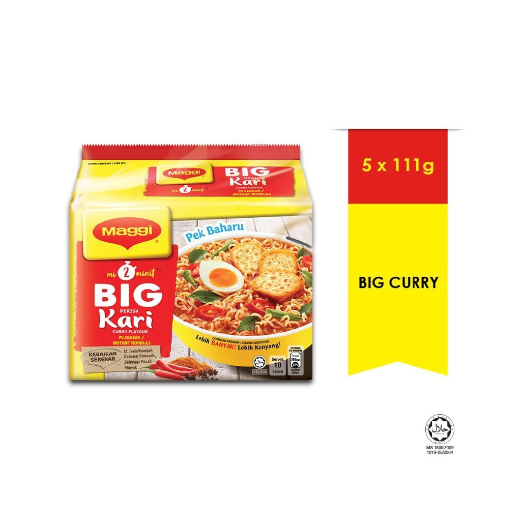 [Sabah] MAGGI Two Minute Big Curry (111g x 5 Packs) | Shopee Malaysia